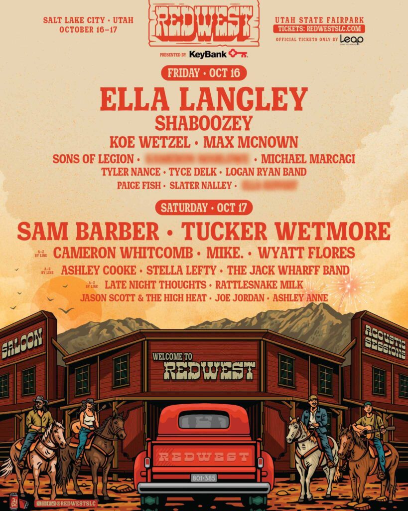 Red West Festival 2026 Lineup Announced - Ella Langley, Shaboozey & Sam ...